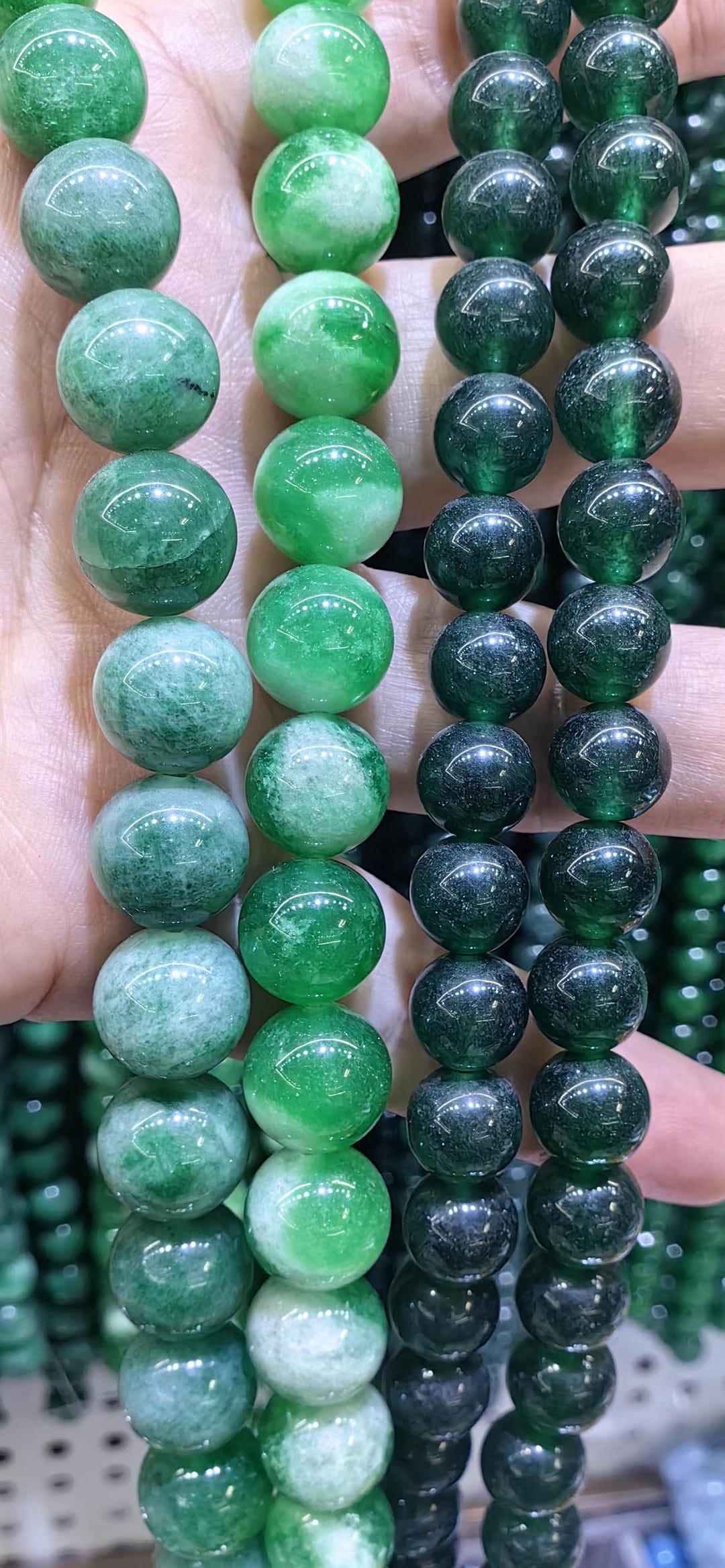 Emerald Green Jadeite Bead Strand, Lemon Yellow Jade Gemstone, 4-20mm ...
