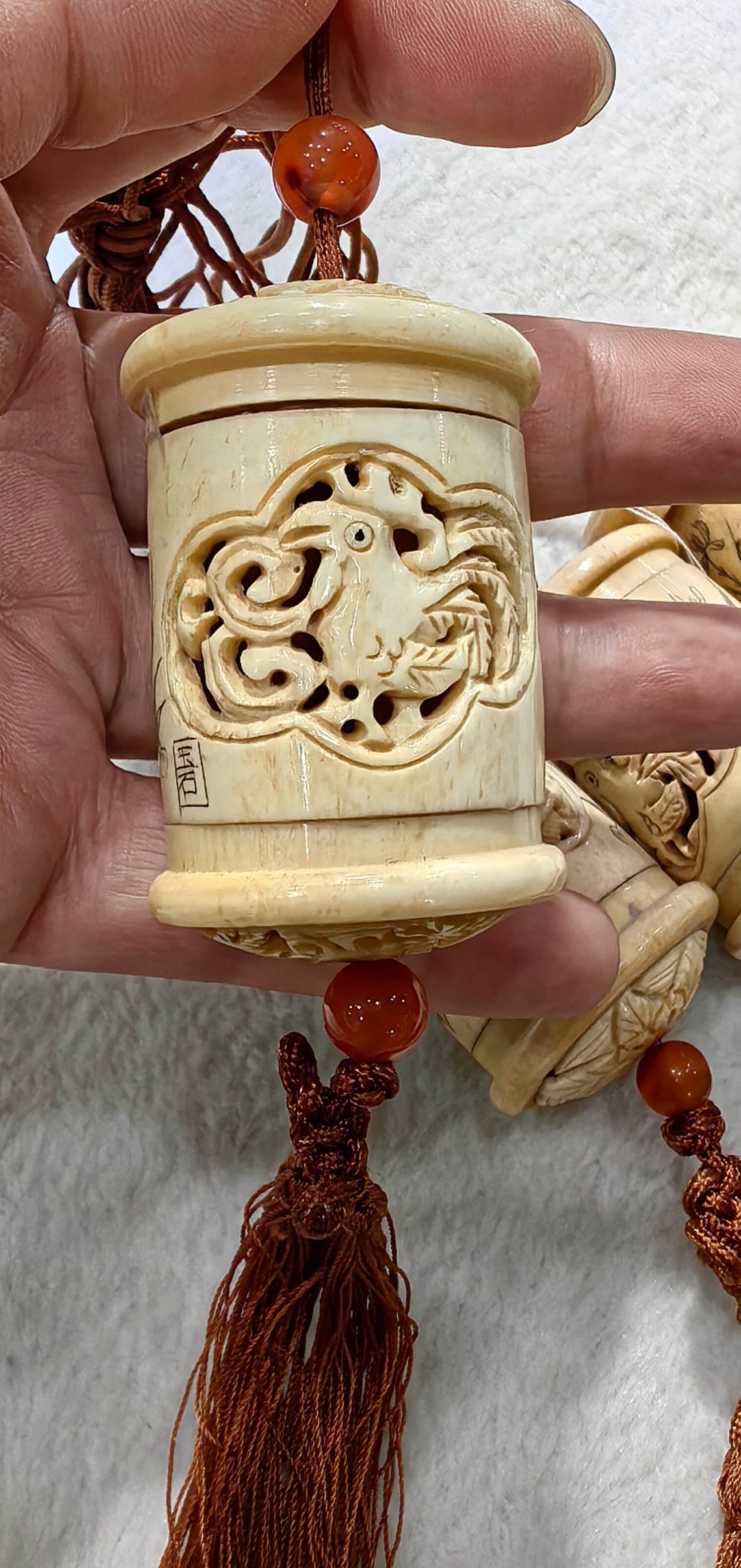 Large Carved Dragon Bone Lantern Craft, Tribal Animal Skull Carvings ...