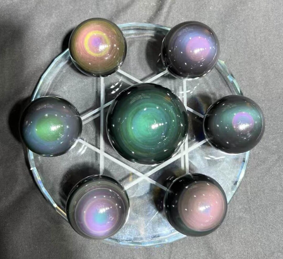 Natural Rainbow Obsidian Sphere Ball,rainbow Obsidian Sphere Chakras ...