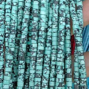 130pc Marble Matrix Turquoise Stone 4x3mm 16 Wheel Disc Seed,heishi ...