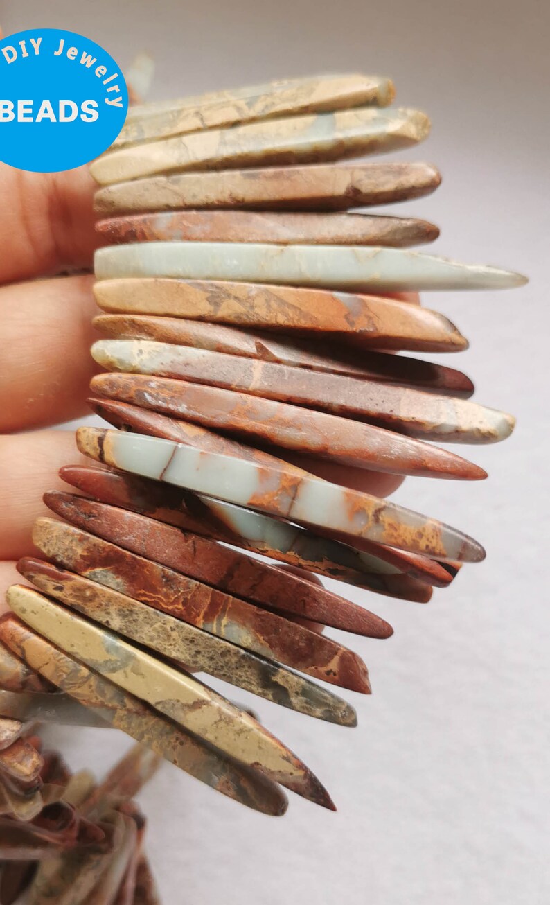 20inch red Blue Snake Skin Jasper 20-40mm Sharp Teeth Point Rectangle ...