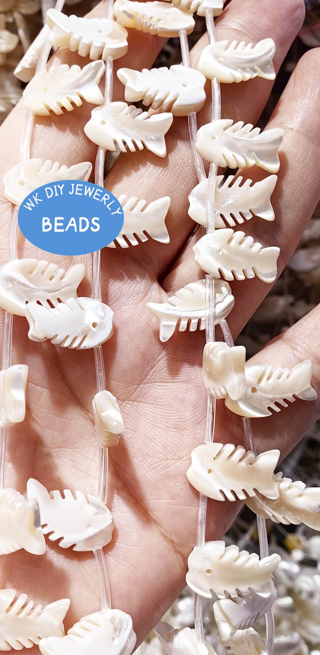 16inch Fish Bone Pearl Shell Bird Beads - Black Mother of Pearl Beads ...