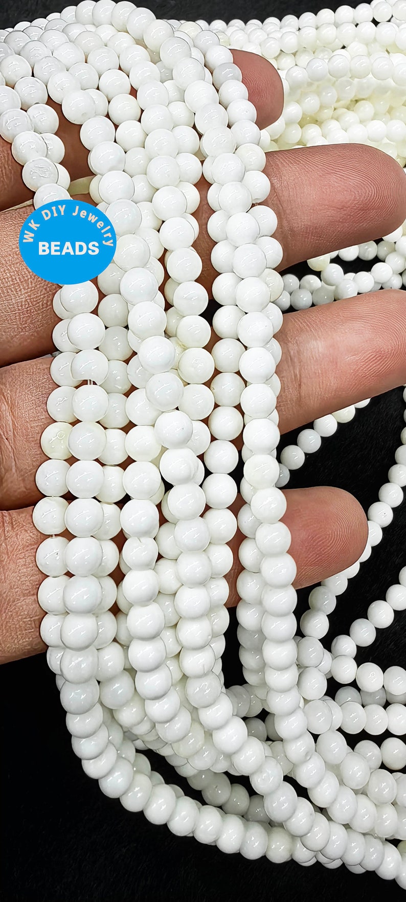 15.5" Genuine White Tridacna Shell Round Giant Clam Beads Pearls in 4mm ...