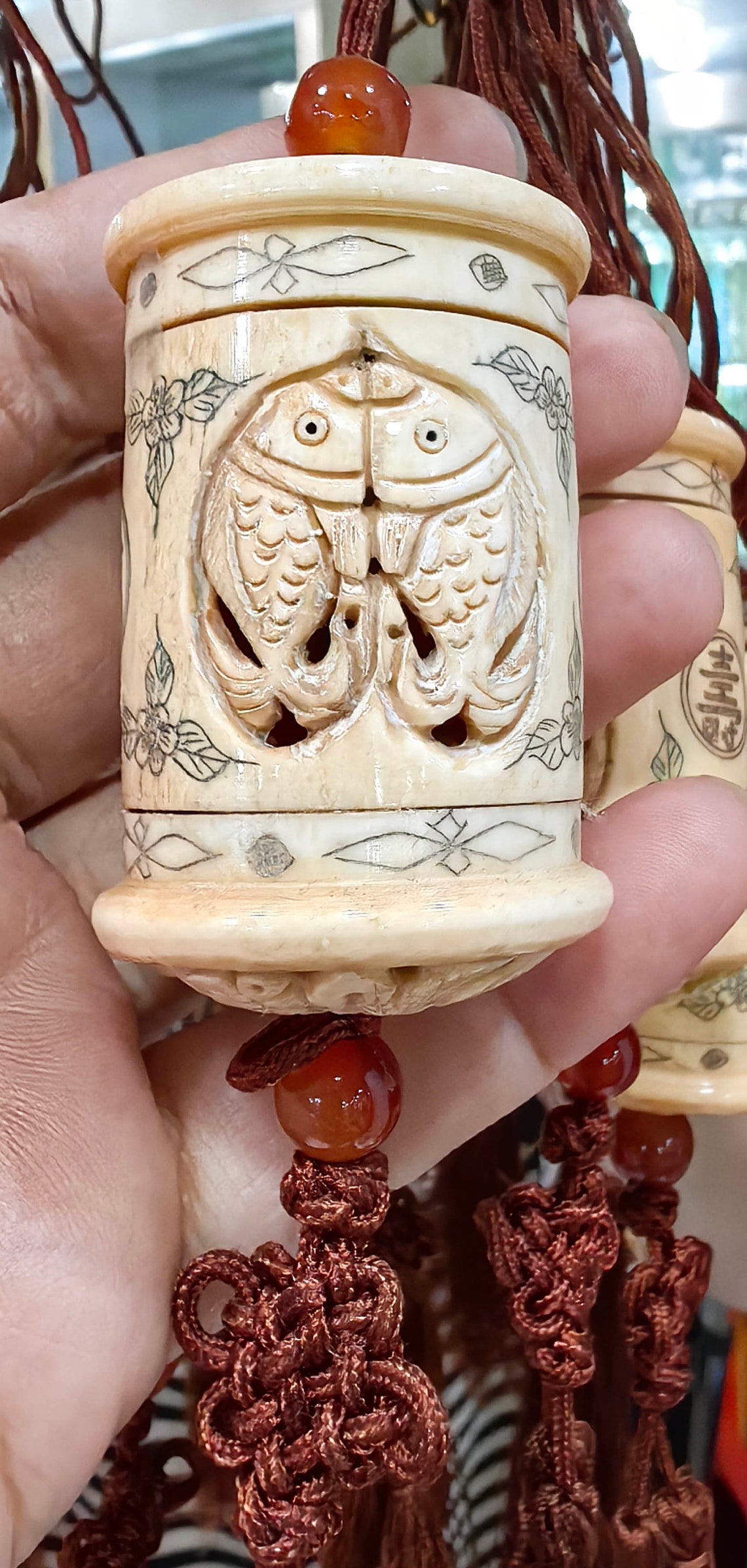 Large Carved Dragon Bone Lantern Craft, Tribal Animal Skull Carvings ...