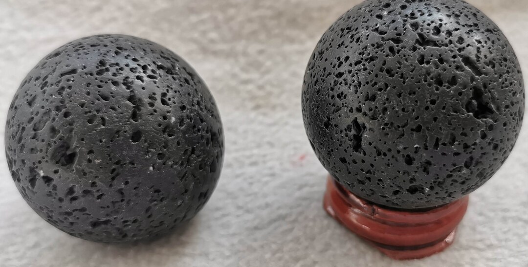 Genuine Lava Stone, 40-60mm Sphere Ball Round Palm Volcanic Stone ...