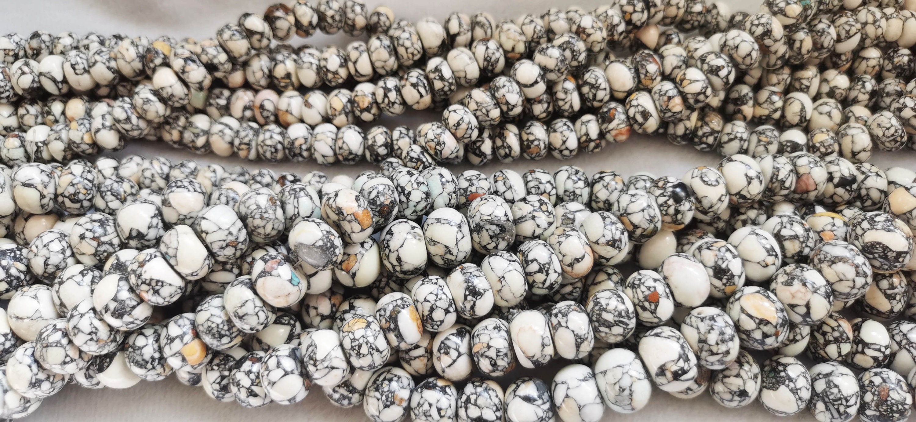 15inch White Buffalo Turquoise MIX Gemstone, 10-16mm Rondelle Abacuse ...
