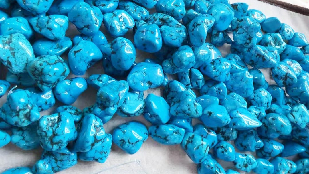 Dark Blue Matrix Turquoise Tumbled Stone 10 Pcs 6-50mm2 Turquoise ...