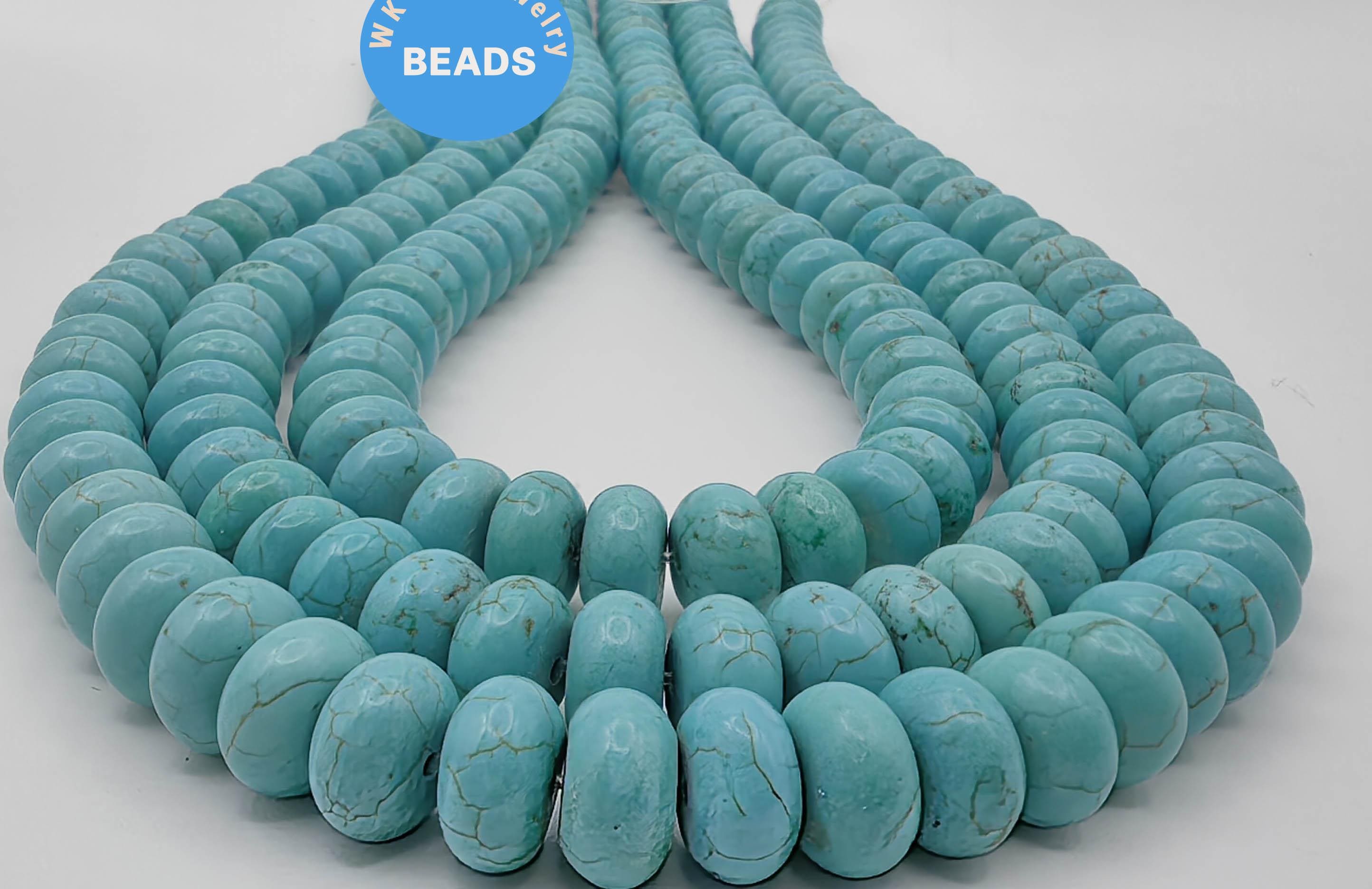 15.5inch Turquoise Fat Rondelle Lantern Beads 6mm 8mm 10mm 12mm 14mm ...