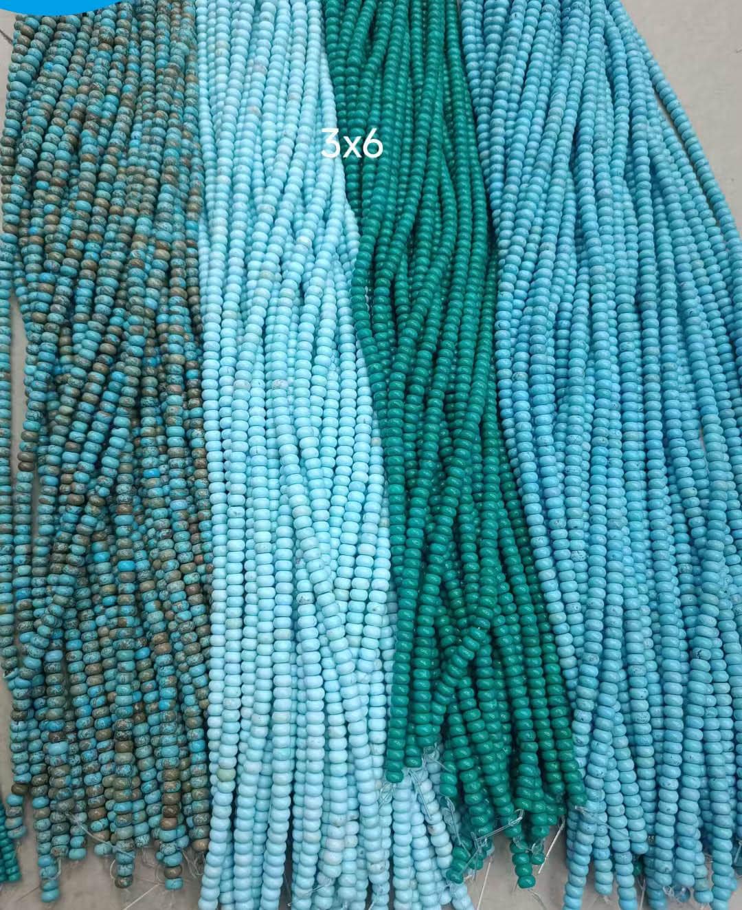 Aquamarine Beryl Matrix Natural White Turquoise Wheel Heishi Tire Shape ...