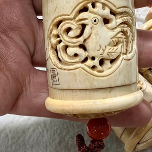 Large Carved Dragon Bone Lantern Craft, Tribal Animal Skull Carvings ...