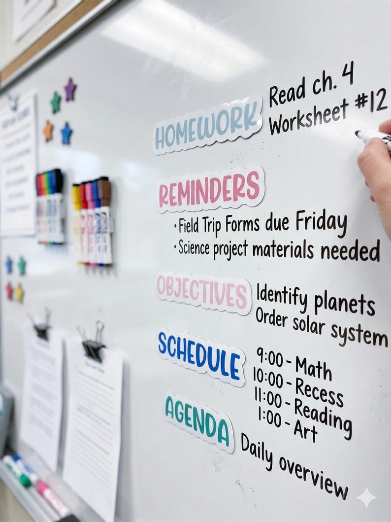 Personalized Teacher Whiteboard Magnets | Custom Classroom Schedule ...