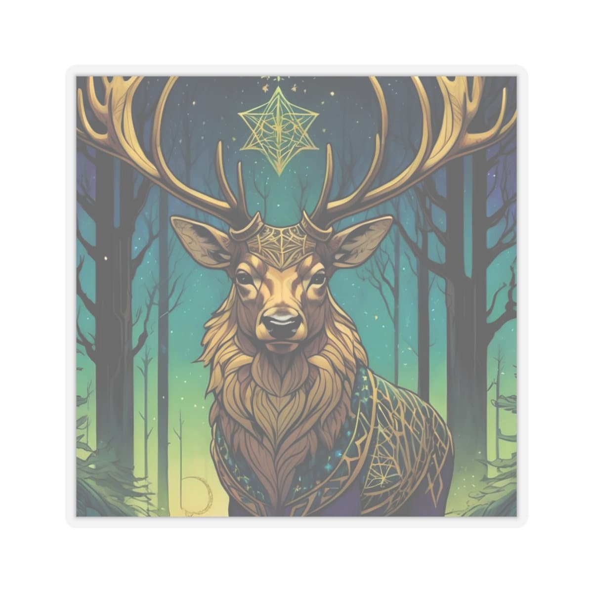 Crowned Stag Sticker - Etsy