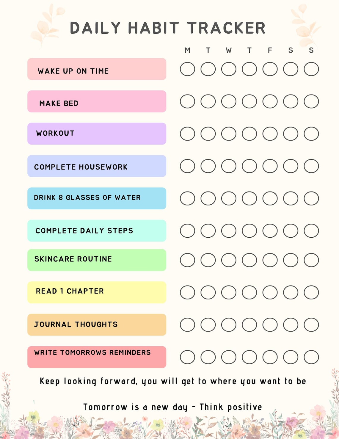 Daily Habit Tracker - Etsy