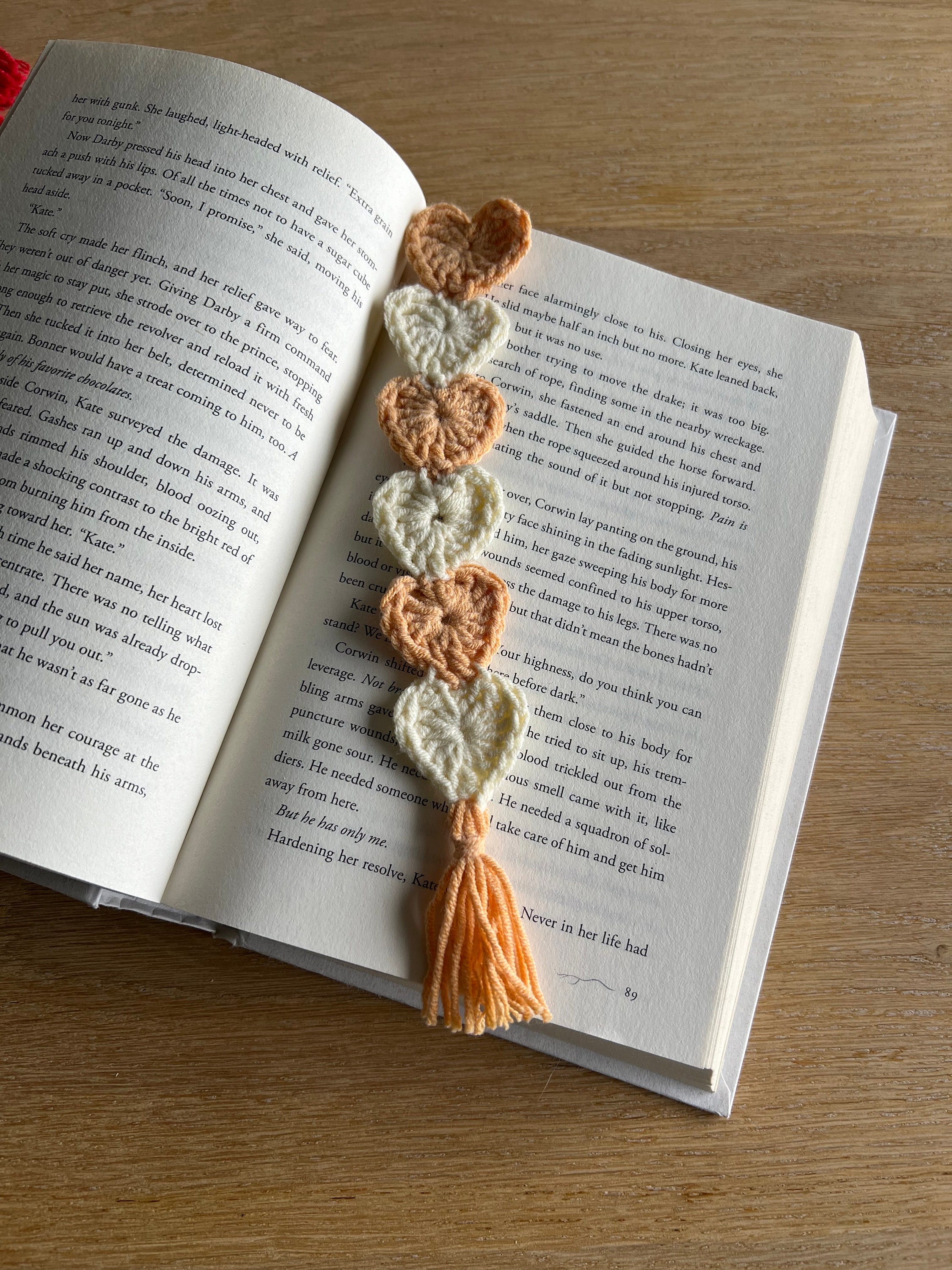 2 Heart Crochet Bookmarks. Perfect Cute Gift for Friends and Family - Etsy