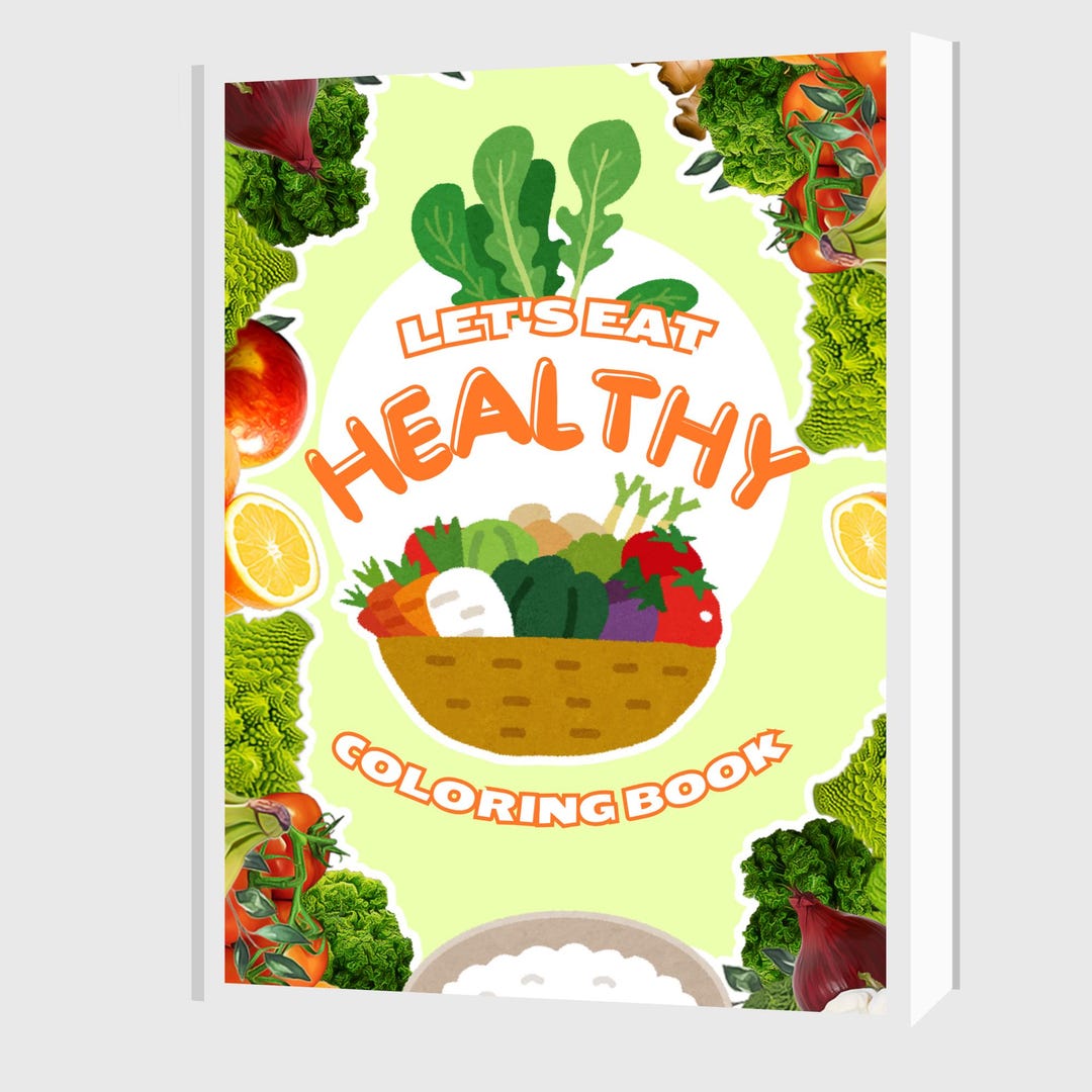 Healthy Foods Coloring Book | 39-page Printable for Kids - Etsy