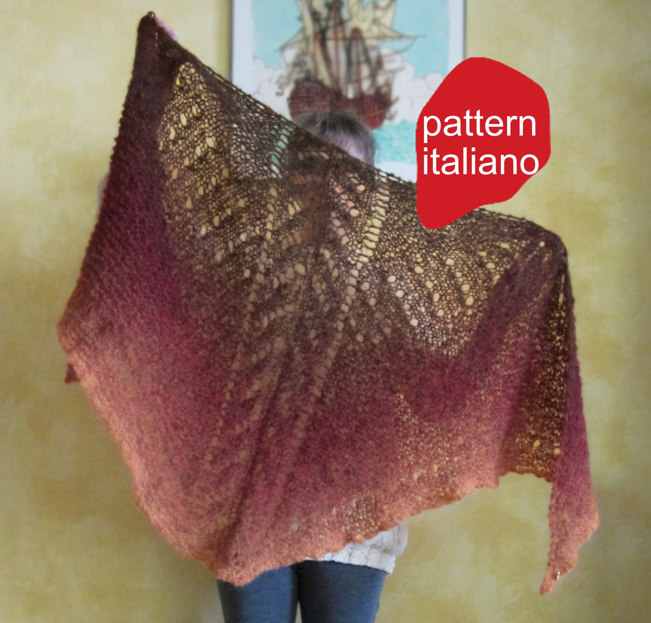 Italian Shaded Knitted Shawl Pattern, Download Alice Alpaca Shaded ...
