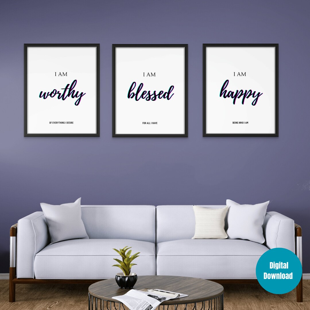3 Pack “I AM” Inspirational Quote Digital Prints | Wall Art | Home ...