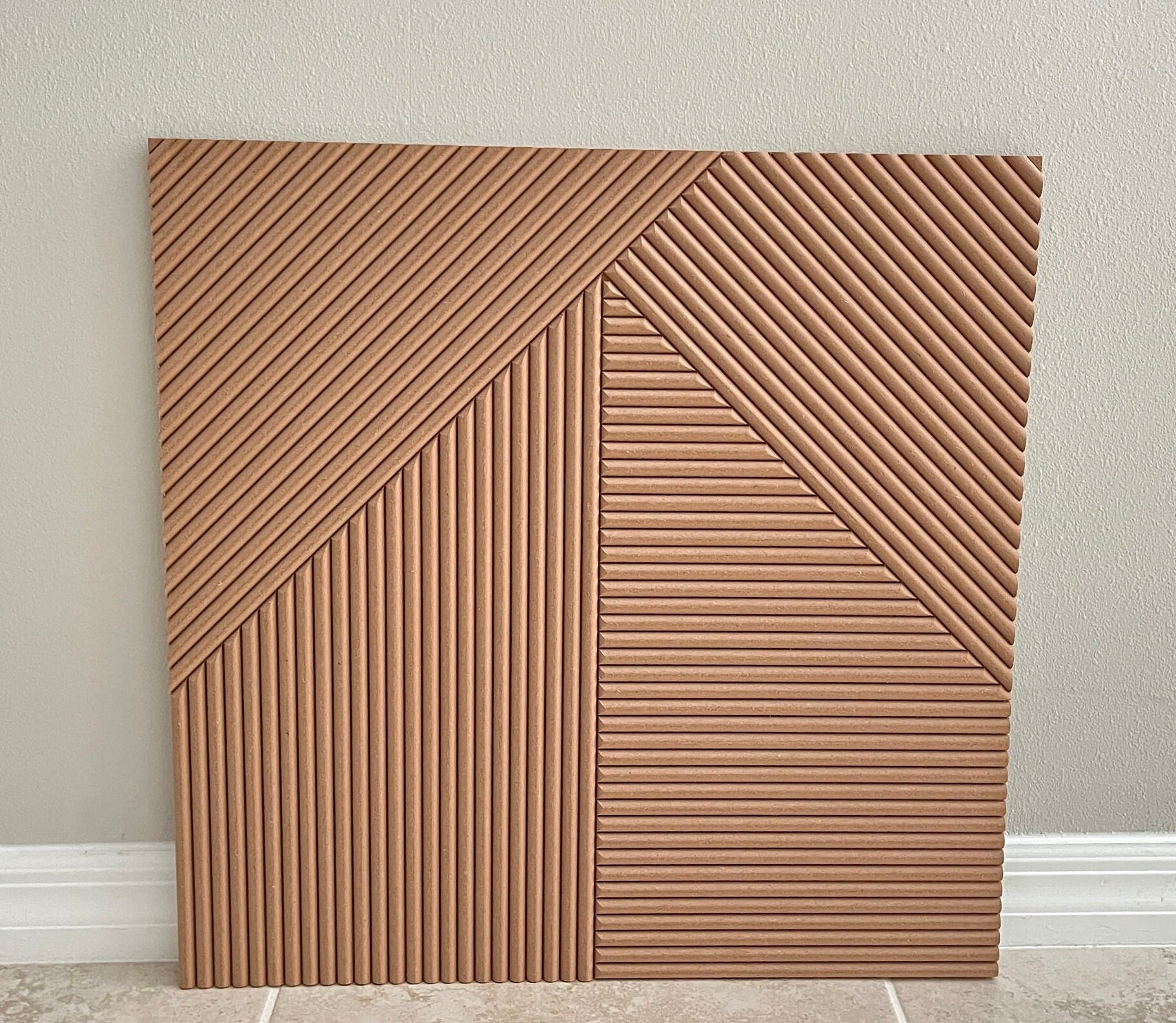 3D Abstract Wall Panels, Modern Reeded Accent Wall Panels, Bedroom Wall ...