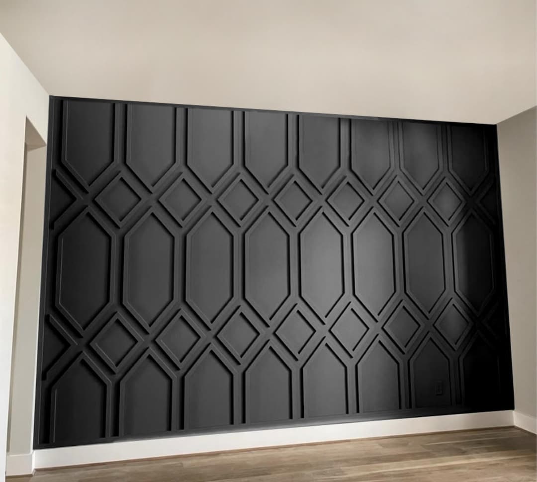 Luxury Diamond Pattern Wall Panel Kit – Pre-cut Decorative Panels, DIY ...