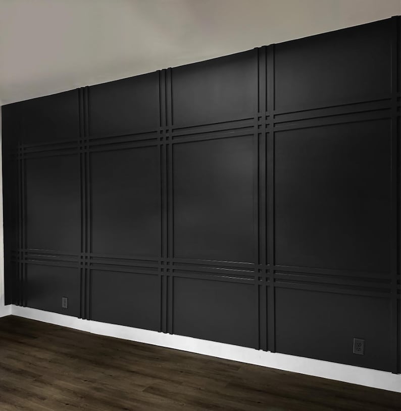 Modern Square Grid Accent Wall Panels, Pre-cut Wall Paneling, DIY ...