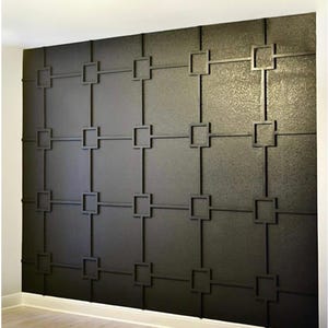 Modern Square Grid MDF Wall Panel Kit, Pre-cut Accent Wall Panels ...