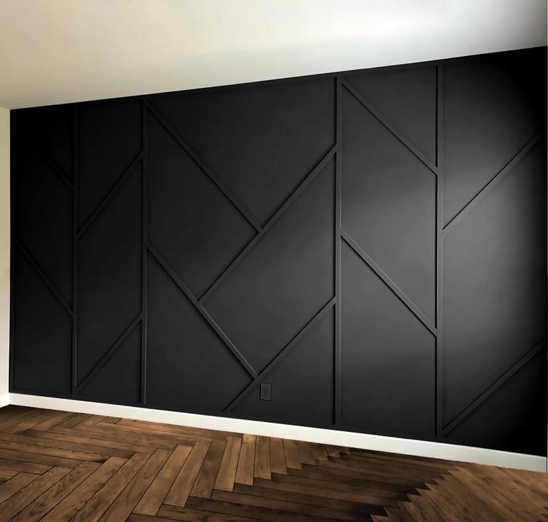 Modern Geometric Accent Wall Panels, DIY Pre-cut Wall Panel Kit ...