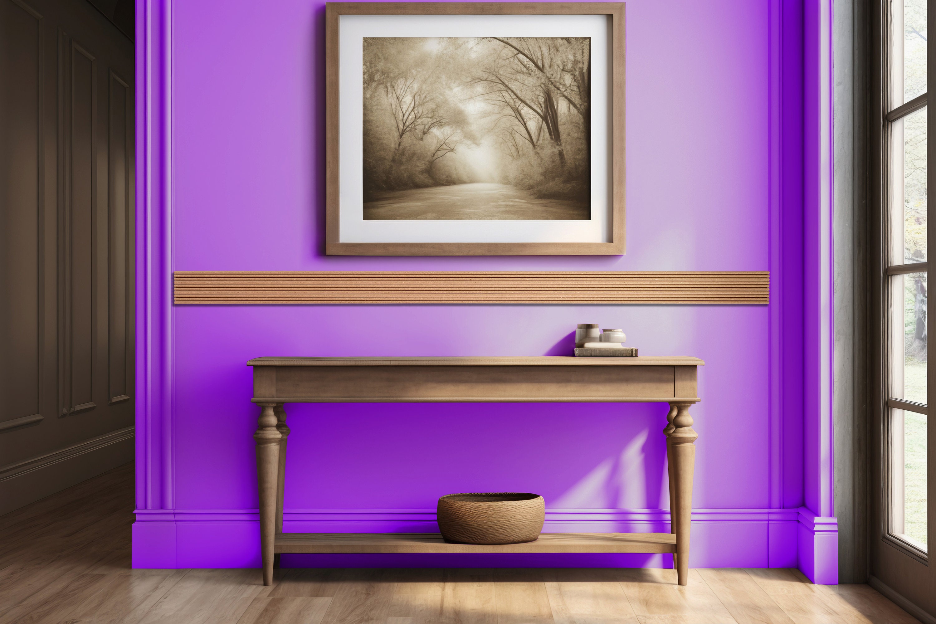 Horizontal Reeded Wall Border, MDF Wall Border, Wall Trim, Wall Molding ...