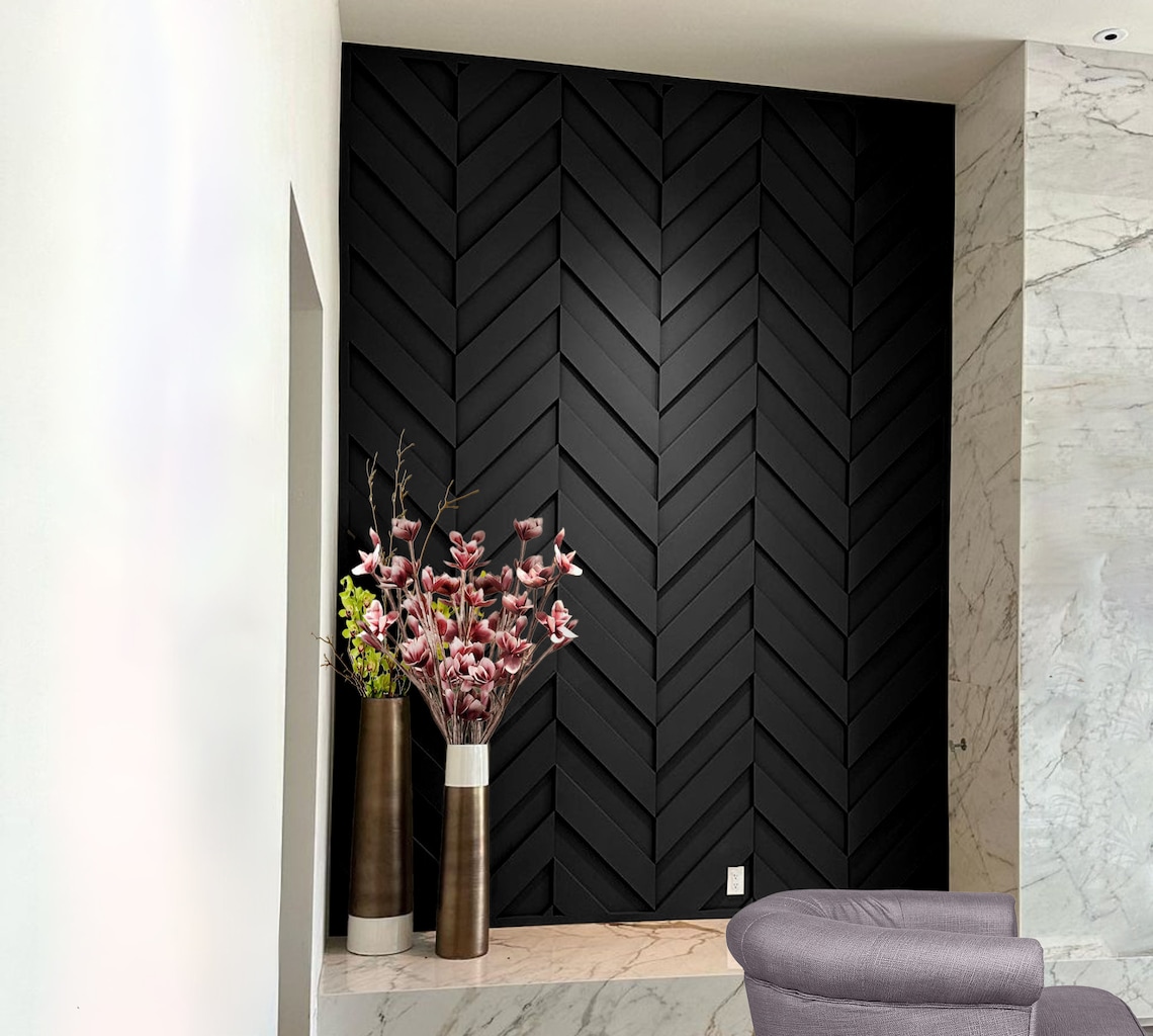 Modern Accent Wall Panels, Wall Paneling, Pre-cut Accent Wall, Handmade ...