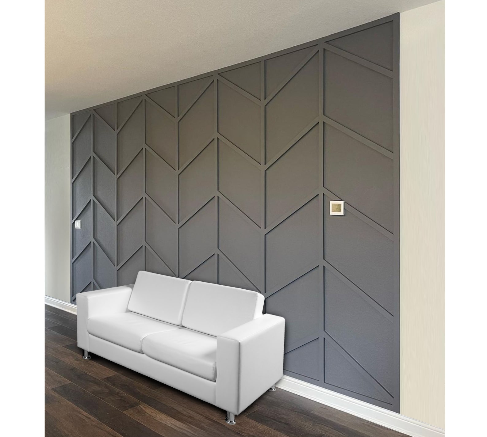Geometric Accent Wall Design, Pre-cut MDF Accent Wall Panels Kit, Ready ...
