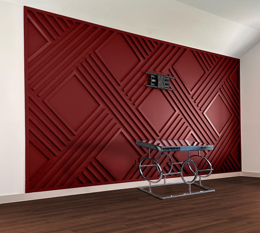 Geometric Accent Wall Panels Kit, Ready to Install, Luxury 3D Accent ...