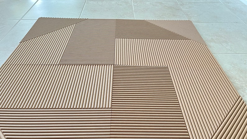 3D Abstract Wall Paneling, Modern Reeded Accent Wall Panels, Acoustic ...