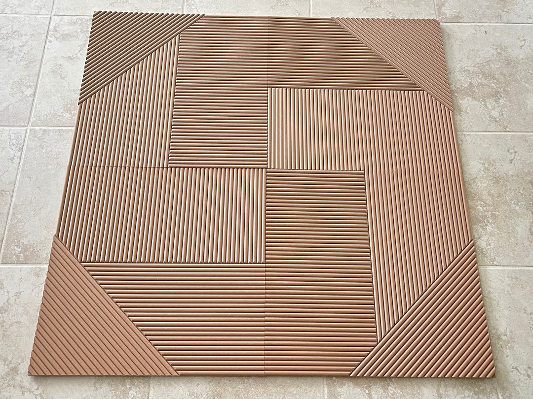 3D Abstract Wall Paneling, Modern Reeded Accent Wall Panels, Acoustic ...