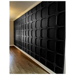 Modern Grid Wall Panel Kit, Pre-cut MDF Accent Panels, DIY Decorative ...