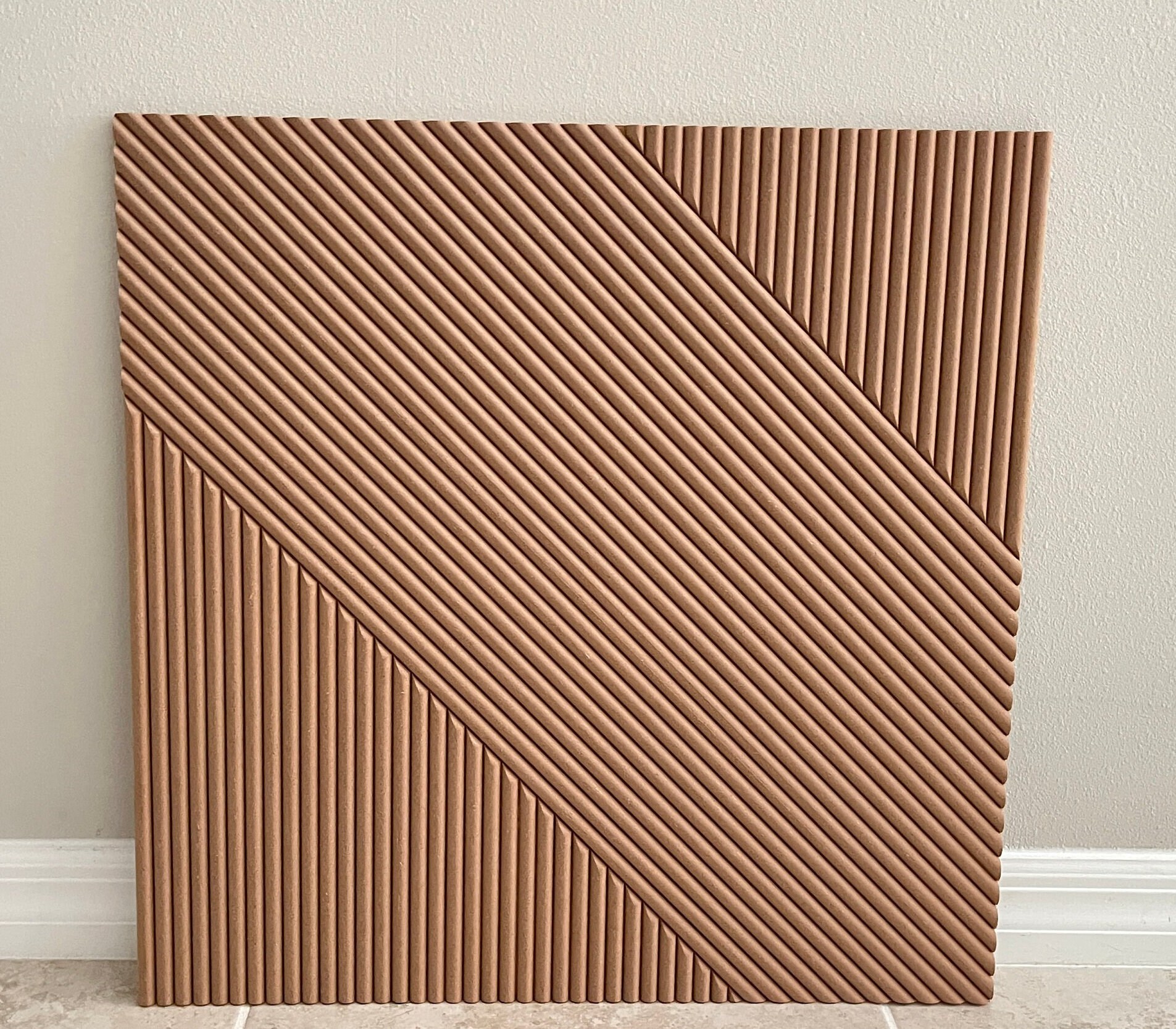 3D Abstract Wall Panels, Modern Reeded Accent Wall Panels, Bedroom Wall ...