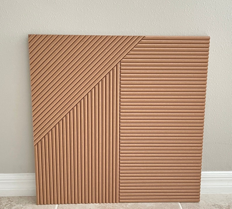 3D Abstract Wall Panels, Modern Reeded Accent Wall Panels, Bedroom Wall ...