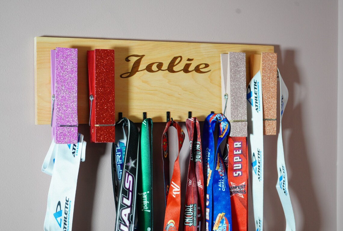 Engraved Medal Award Holder Cheer Metal Holder Cheerleading Award ...