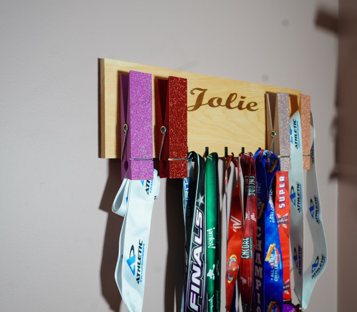 Engraved Medal Award Holder Cheer Metal Holder Cheerleading Award ...