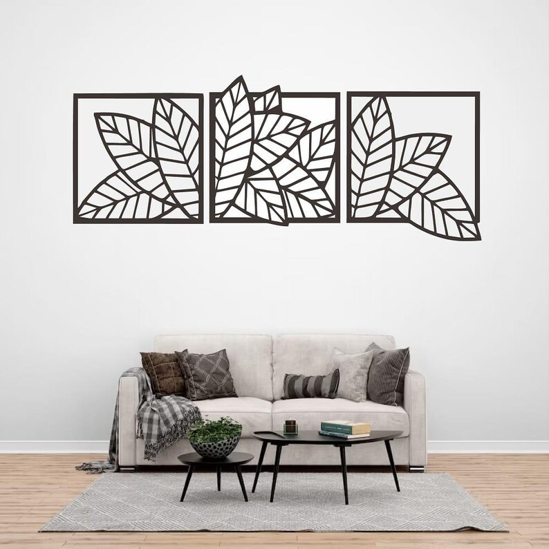Leaf Panel Wall Decor Set: CDR Pattern (digital Download) - Etsy