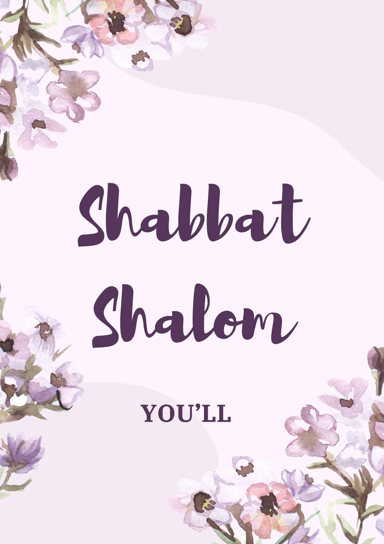Shabbat Shalom Sign- PDF - Etsy
