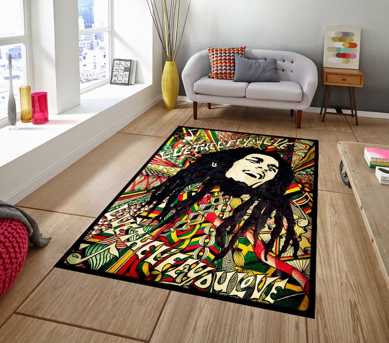Bob Marley Pattern Rug, Bob Marley,marijuana,weed Rug,bob Marley Fan ...