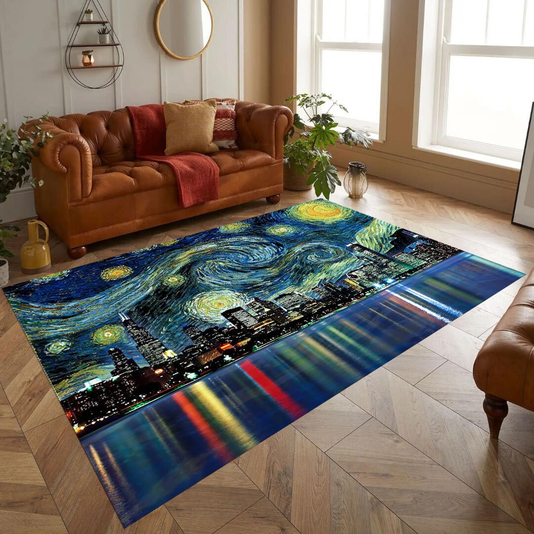 Starry Night Rug, Starry Night Carpet, Van Gogh Carpet, Popular Rug ...