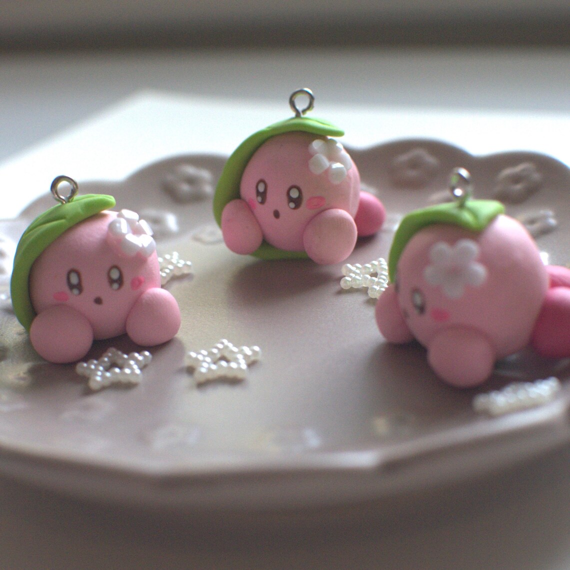 Kirby Sakura Mochi Keychain - Etsy