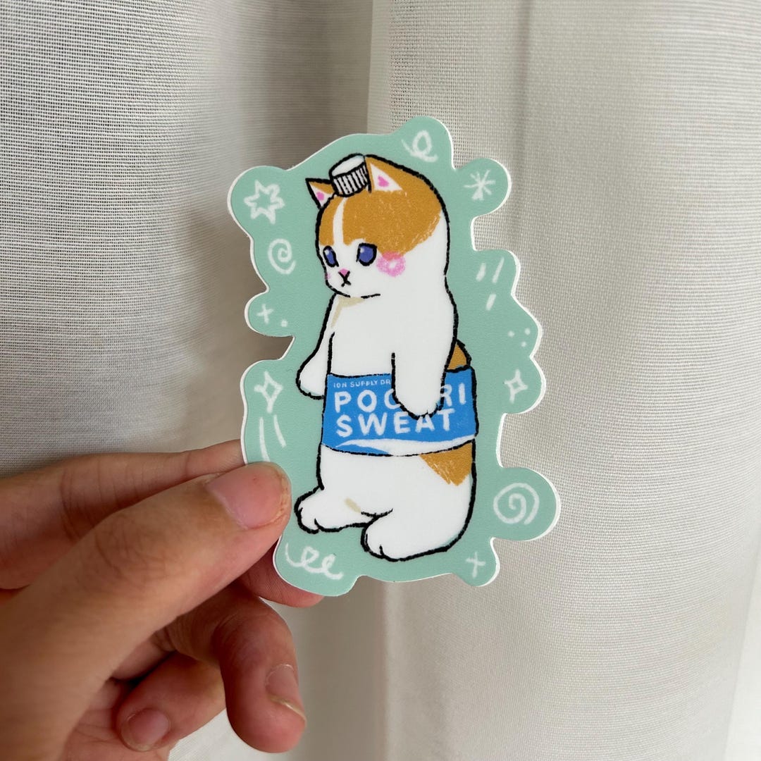 Pocari Sweat Mofusand Cat Sticker - Etsy