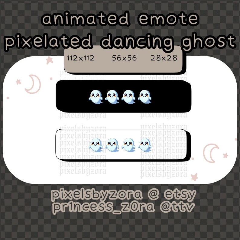 Cute 8 Bit Pixelated Animated Ghost Twitch Discord Emote Gaming ...