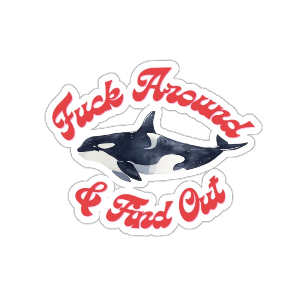 Orca Sticker, Killer Whale Sticker, Funny Animal Sticker, Cute Sticker ...