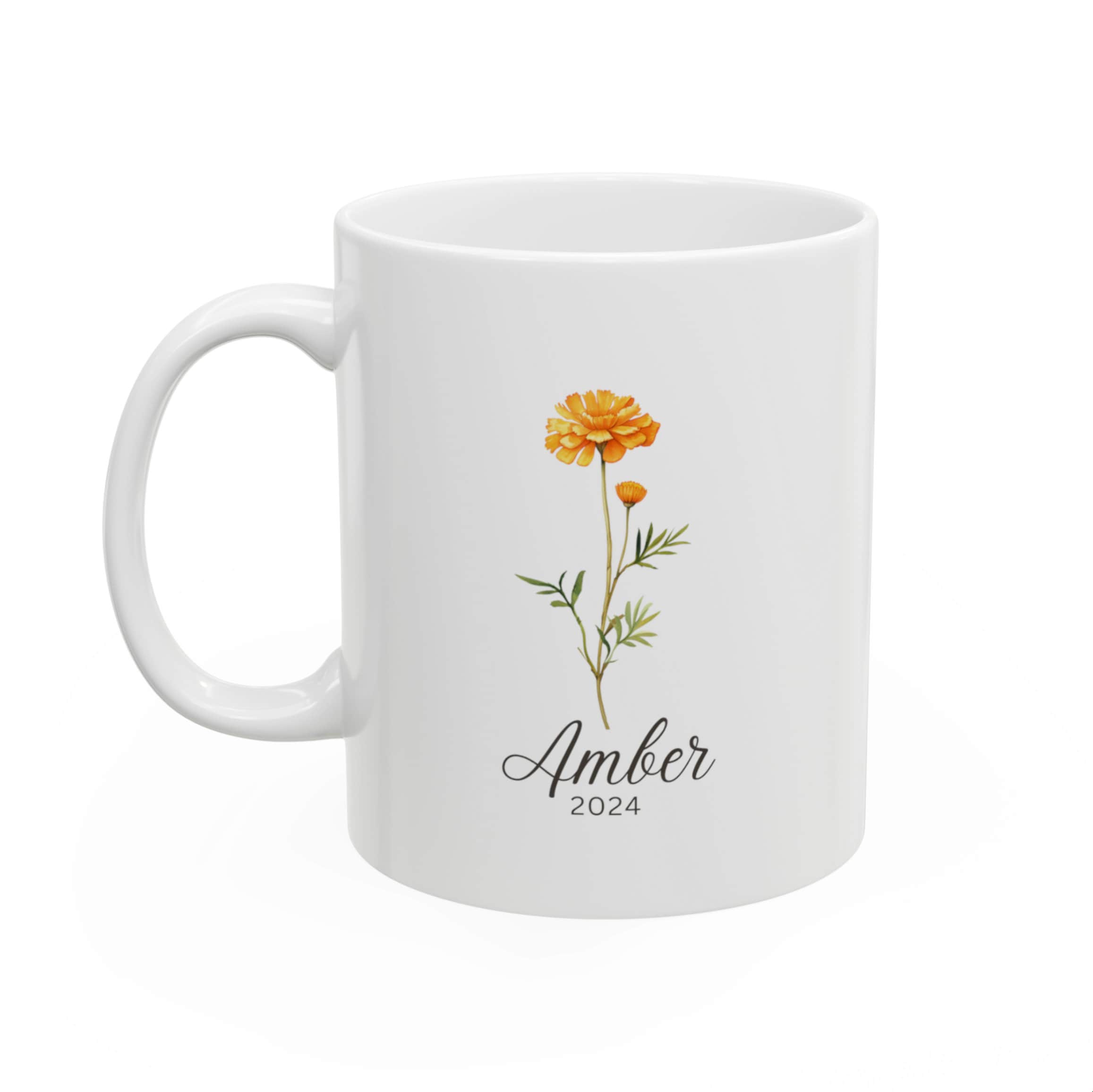 Birth Flower Mug, Personalized Mug Birth Month Flower, Birthday Gift ...