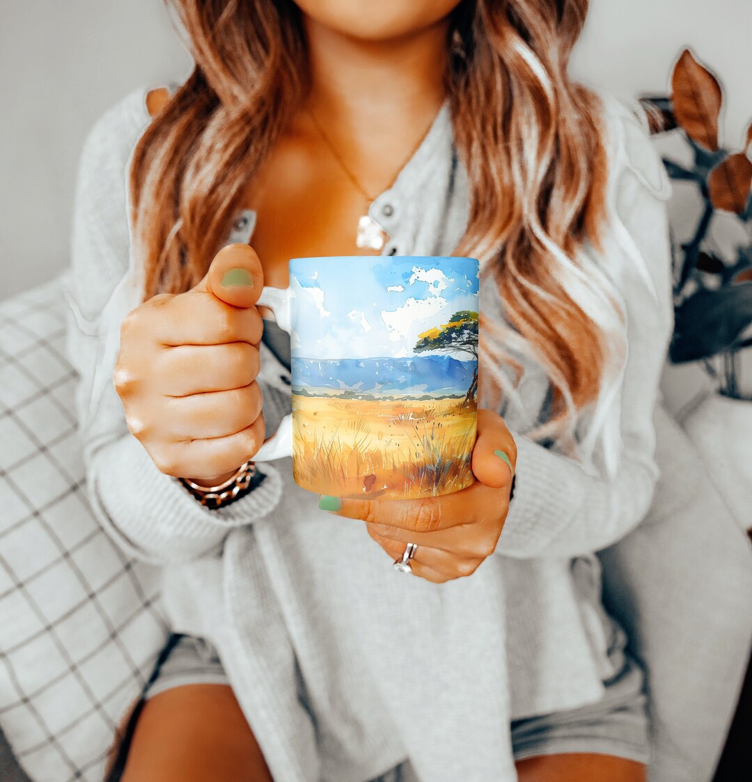 Savanna Mug, Pretty Safari Scenery Mug, Savanna Scenery Coffee Mug ...