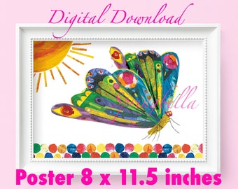The Very Hungry Caterpillar Poster, Nursery Decor, Printable Wall Art ...