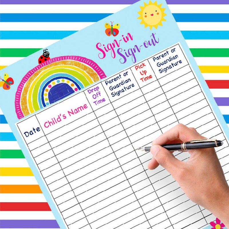 Sign in and Out Sheet - Etsy