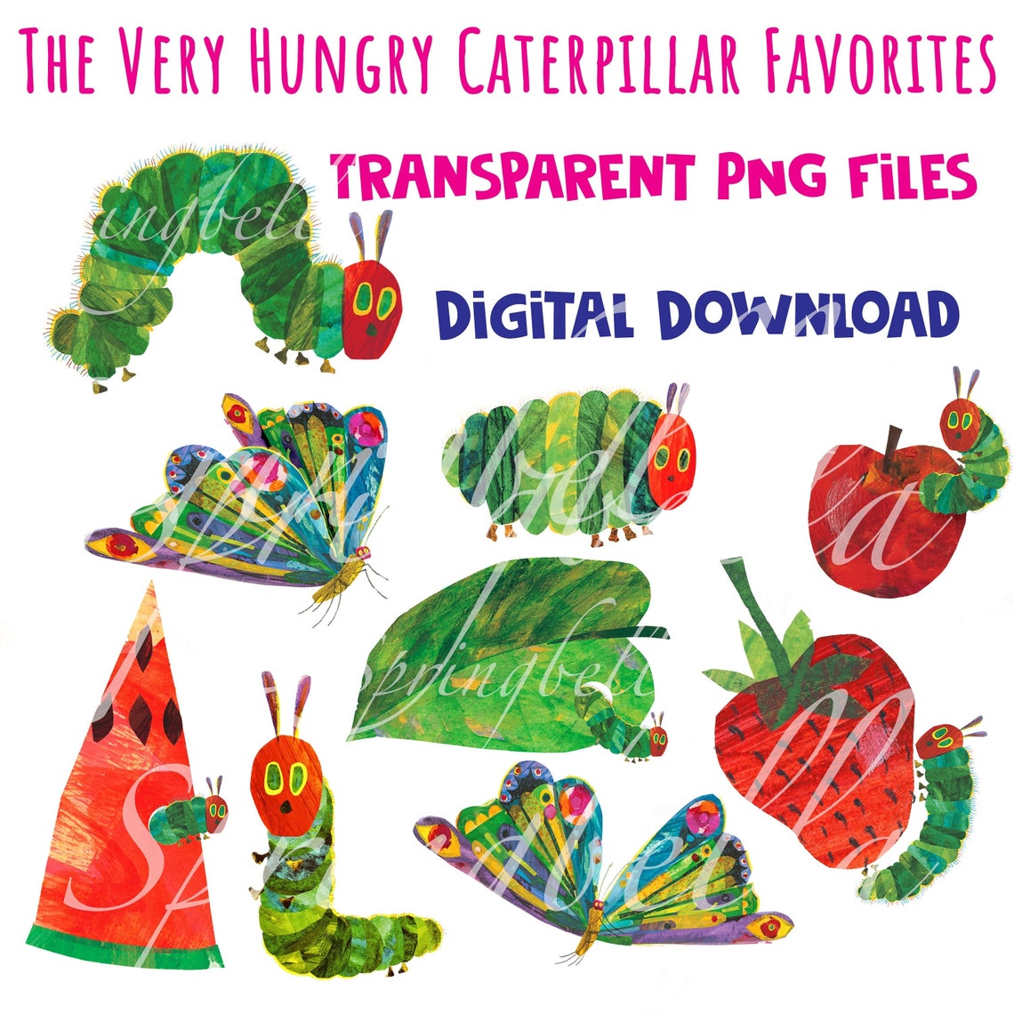 The Very Hungry Caterpillar Clipart Favorites PNG Transparent Digital ...